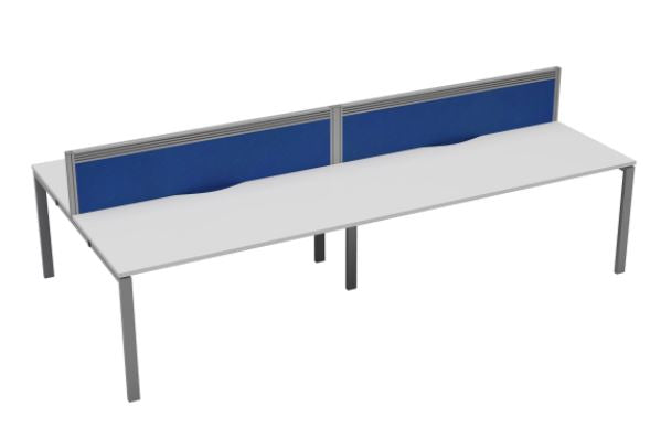 4 Person White Bench Desk 1200 x 780 — Office Supermarket Ireland