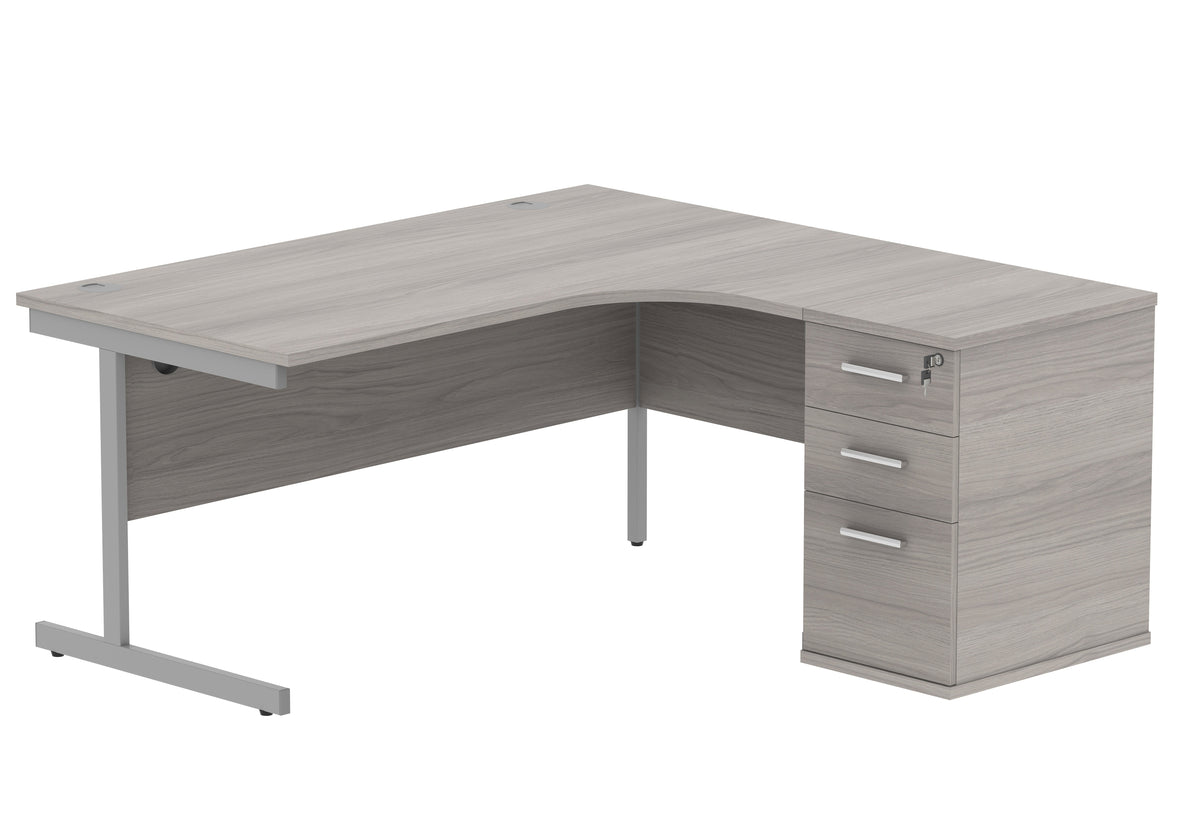 Single Upright Right Hand Corner Desk | Desk High Pedestal | Bundle ...